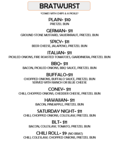 Food Menu – Gumlog Brewing Company